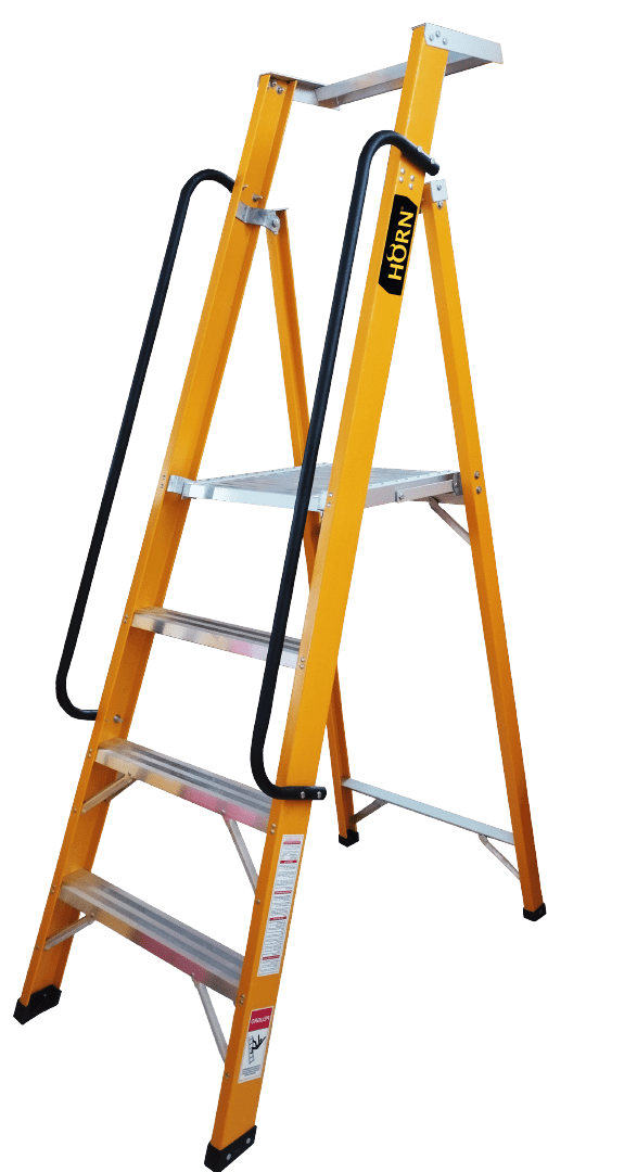 Escalera con Platafoma en Fibra de Vidrio