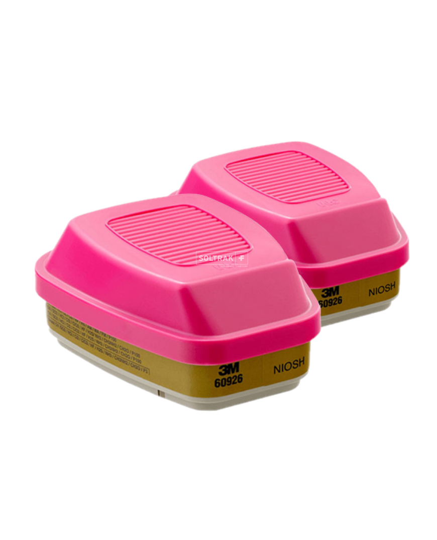 Cartucho Dual 60926 para Multigases, Vapores Orgánicos y Partículas 3M P100